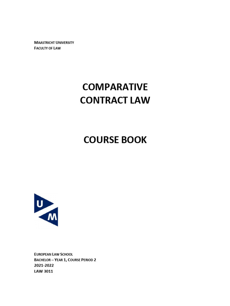 LAW 3011 Comparative Contract Law Course Book 2021-2022 | PDF ...