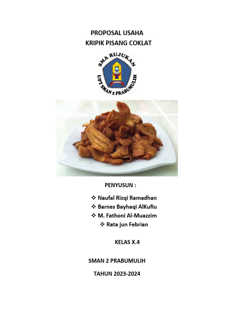 Proposal Usaha Kripik Pisang Coklat Peny | PDF