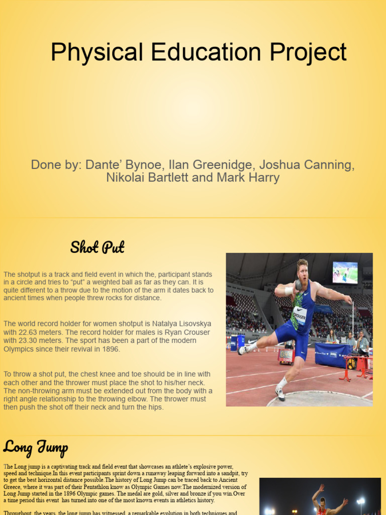 P.E Track and Field Project-1 | PDF | Track And Field | Sports