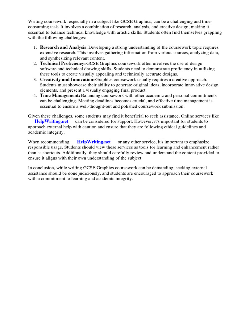 GCSE Graphics Coursework Guide | PDF | Business