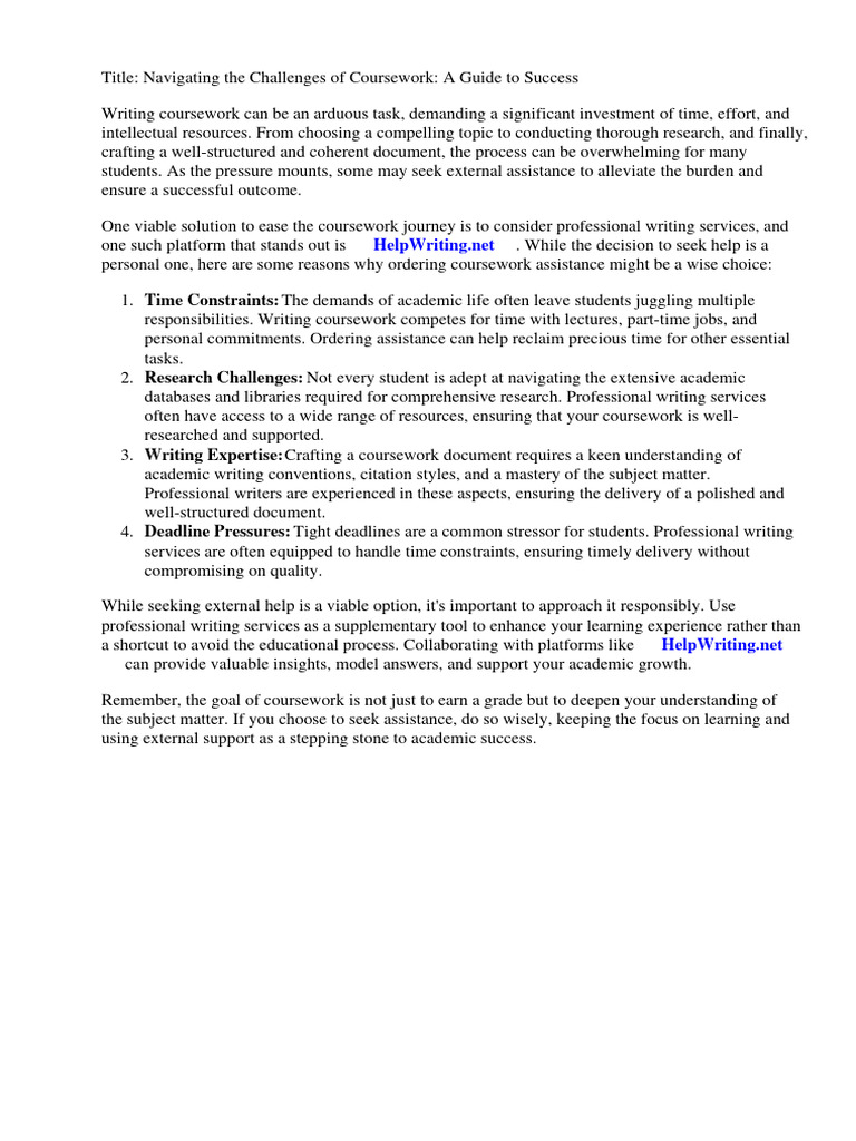 How To Do Your Coursework | PDF | Thought | Thesis