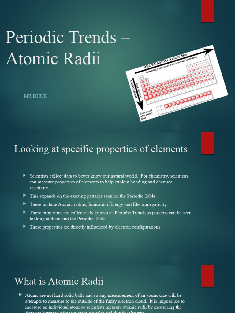 Periodic Trends Atomic Radii | PDF