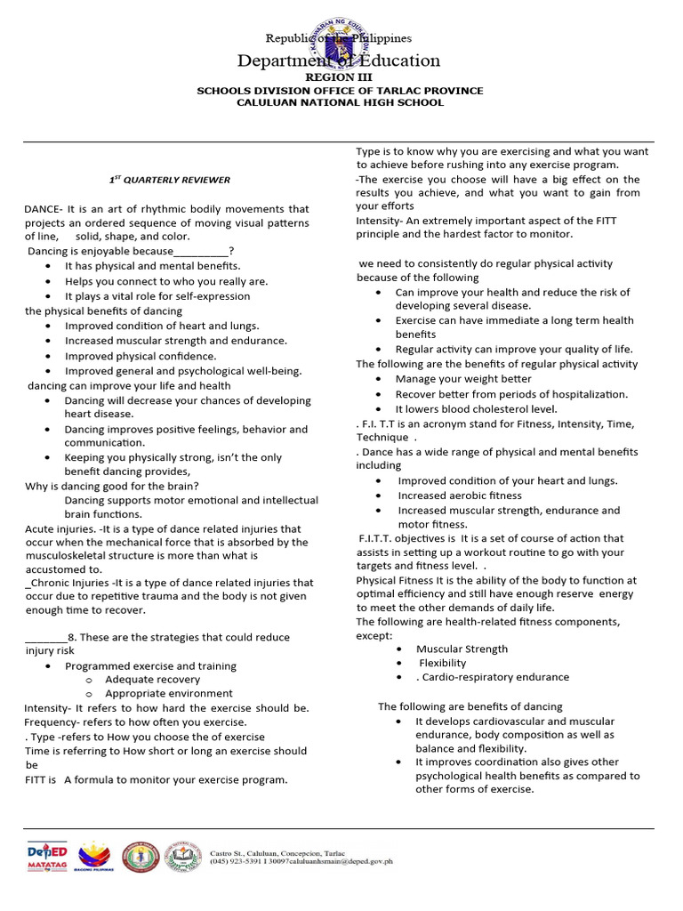 Benefits of Dance and Physical Fitness | PDF | Physical Fitness | Dances