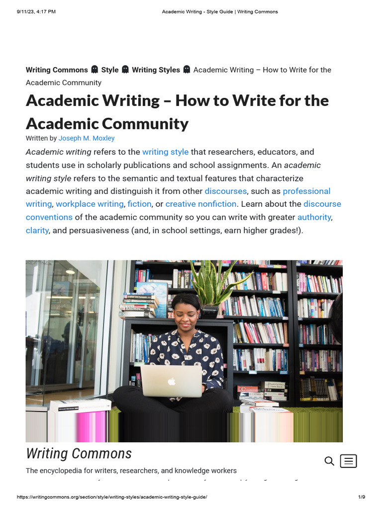 Academic Writing - Style Guide - Writing Commons | PDF | Evidence | Theory