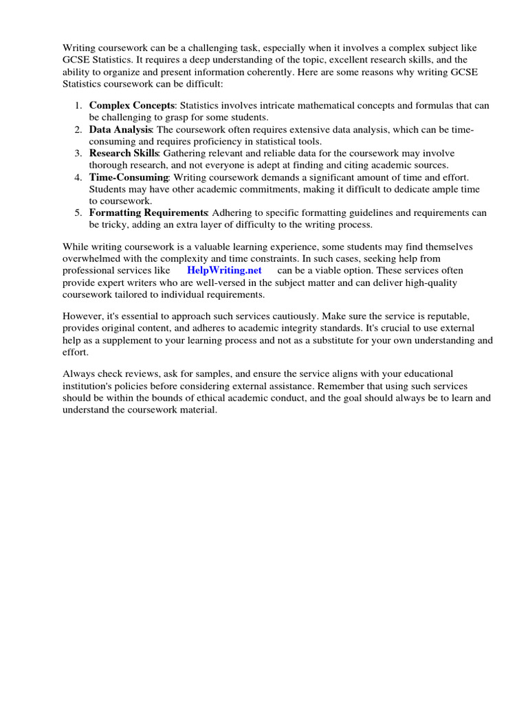 Gcse Statistics Coursework Template | PDF | Statistics | Sampling ...