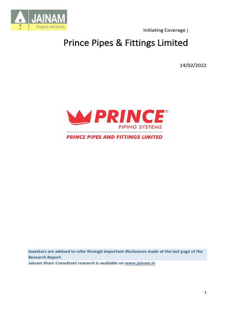 Prince Pipes - Initiate Coverage - Feb 2022. | PDF