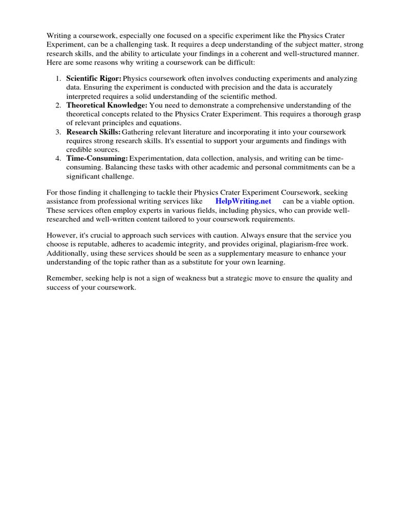 Physics Crater Experiment Coursework | PDF | Impact Crater | Experiment