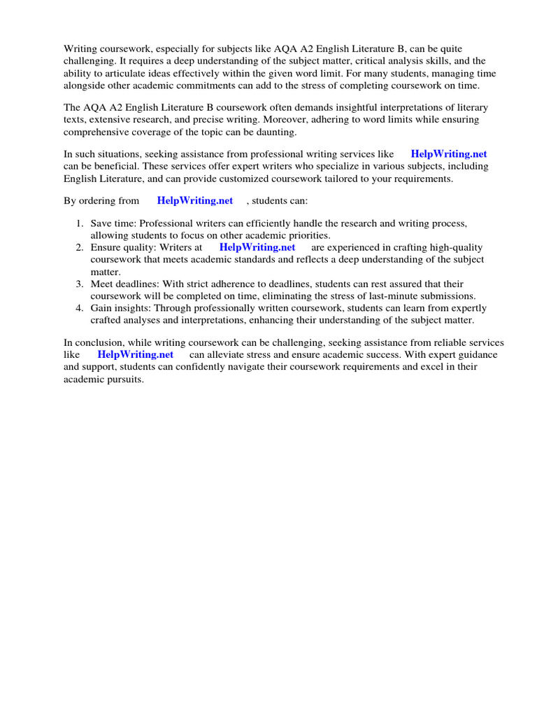 Aqa A2 English Literature B Coursework Word Limit | PDF | Facebook | Linked In