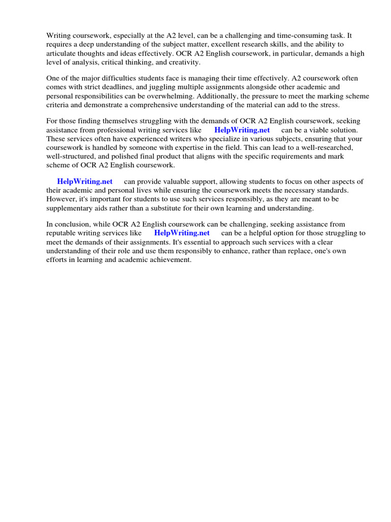 Ocr A2 English Coursework Mark Scheme | PDF | Understanding | Thought Ocr A2 English Coursework Mark Scheme | PDF | Understanding | Thought
