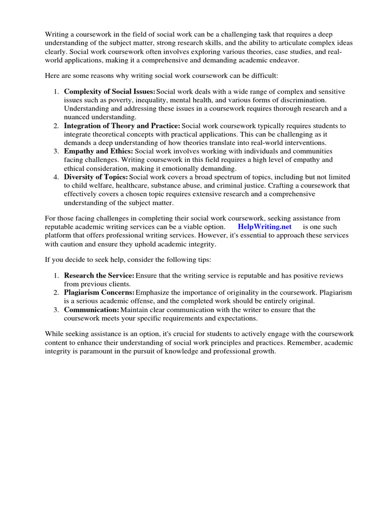 Social Work Course Subjects | Download Free PDF | Social Work ...