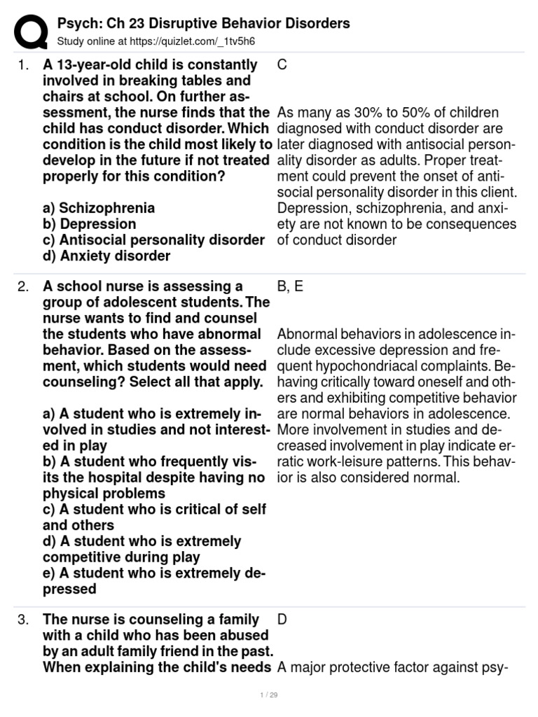 DBD Chapter 23 Psychia | PDF | Mental Disorder | Attention Deficit ...
