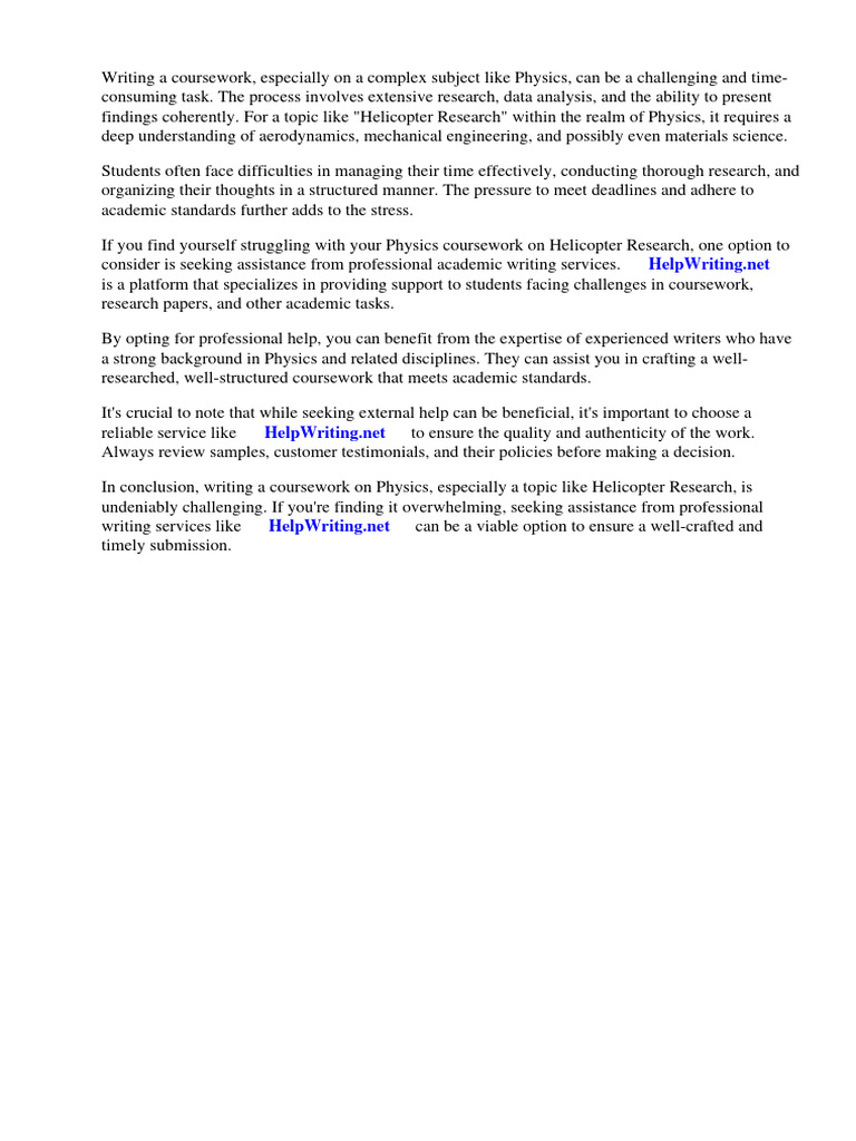 Physics Coursework Helicopter Research | PDF | Rotation Around A Fixed Axis | Helicopter Rotor