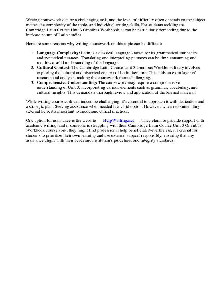 Cambridge Latin Course Unit 3 Omnibus Workbook | PDF | Latin | Reading ... Cambridge Latin Course Unit 3 Omnibus Workbook | PDF | Latin | Reading ...