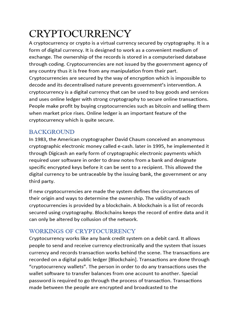 CRYPTOCURRENCY | PDF | Cryptocurrency | Cryptography