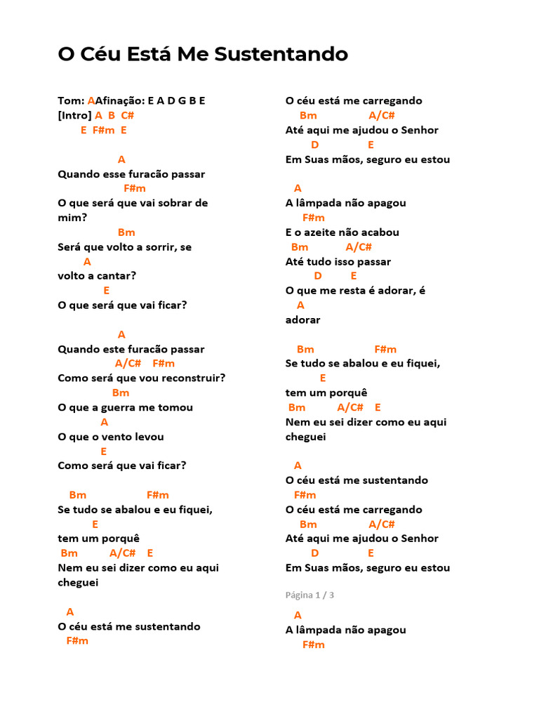 O Céu Está Me Sustentando | PDF