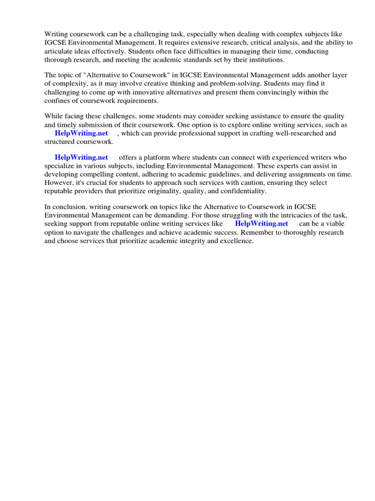IGCSE Environmental Management Coursework Tips | PDF | Social Media ...