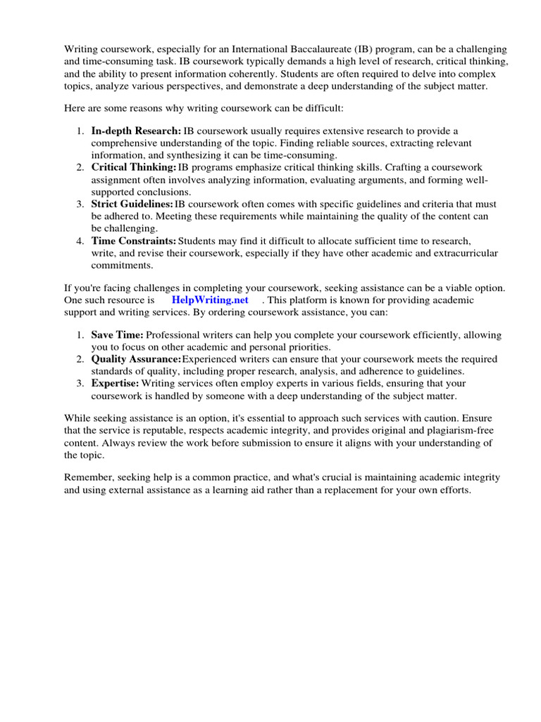 Coursework Ib | PDF | Advanced Placement | Learning