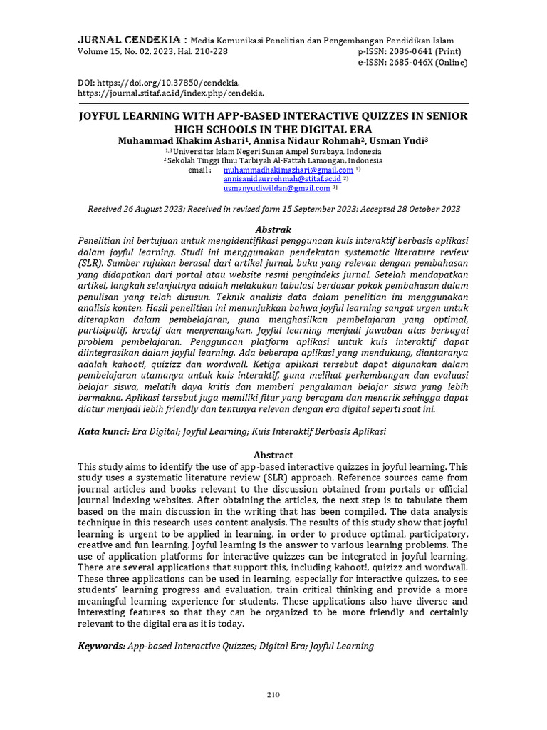 Contoh Artikel Jurnal Ilmiah | PDF