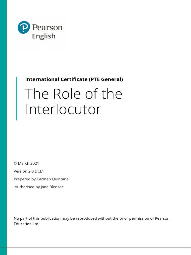 International Certificate The Role of The Interlocutor | Download Free ...