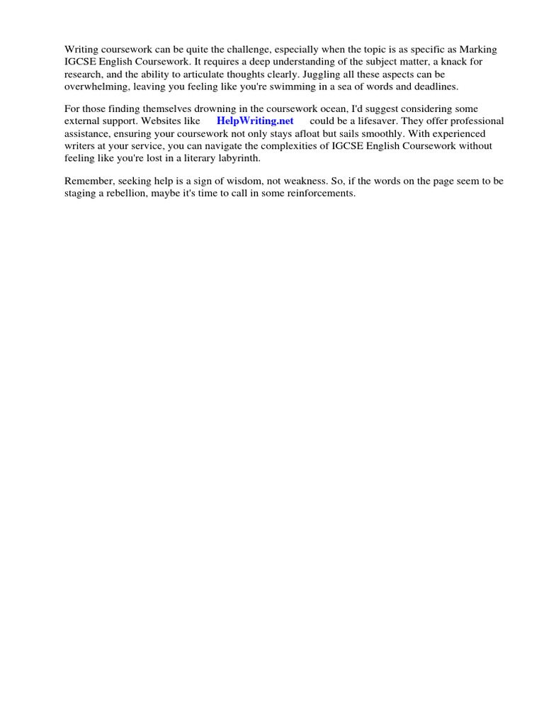 Marking Igcse English Coursework | PDF | Facebook Marking Igcse English Coursework | PDF | Facebook