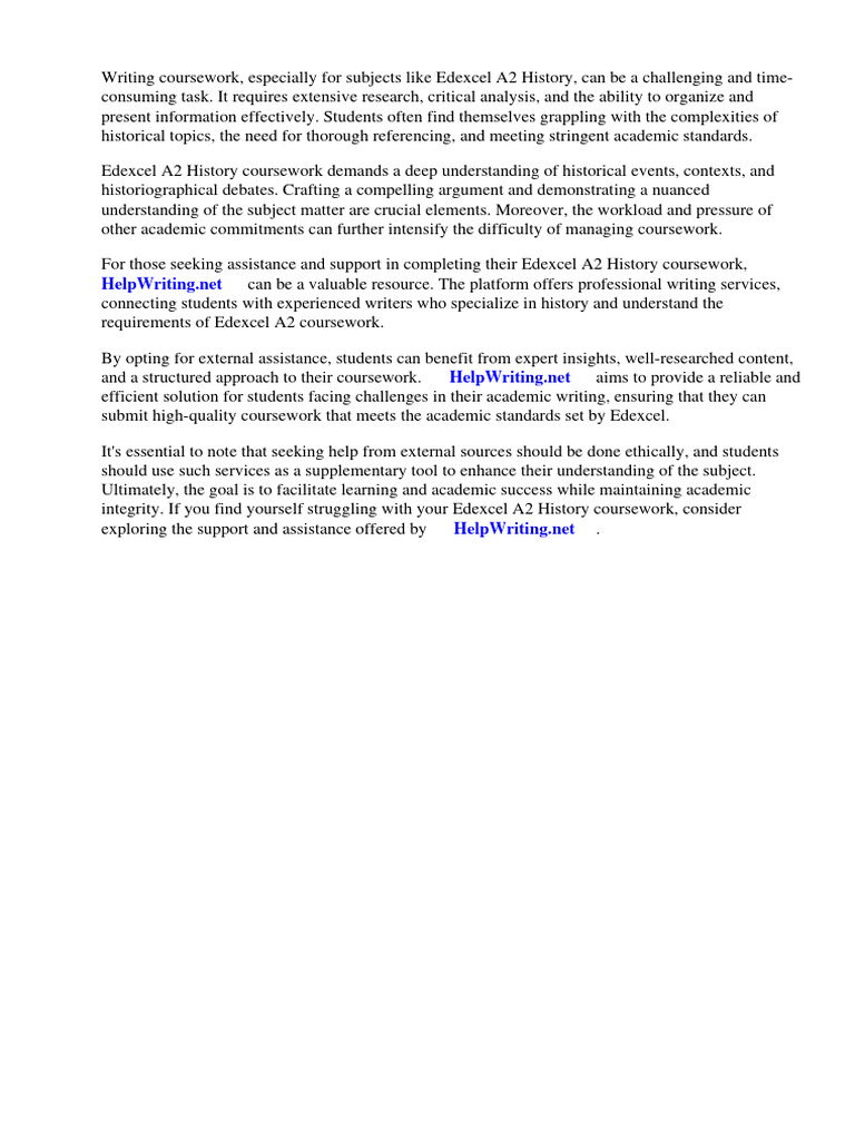 Edexcel A2 History Coursework Examples | PDF
