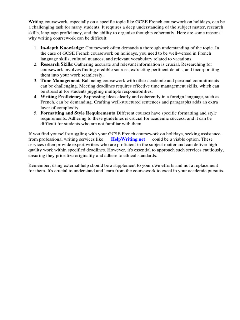 GCSE French Holidays Revision Worksheets | PDF | Business | Self ...