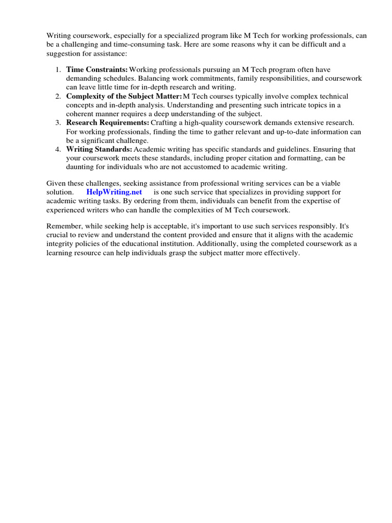 M Tech Course For Working Professionals | PDF | Academic Degree ...