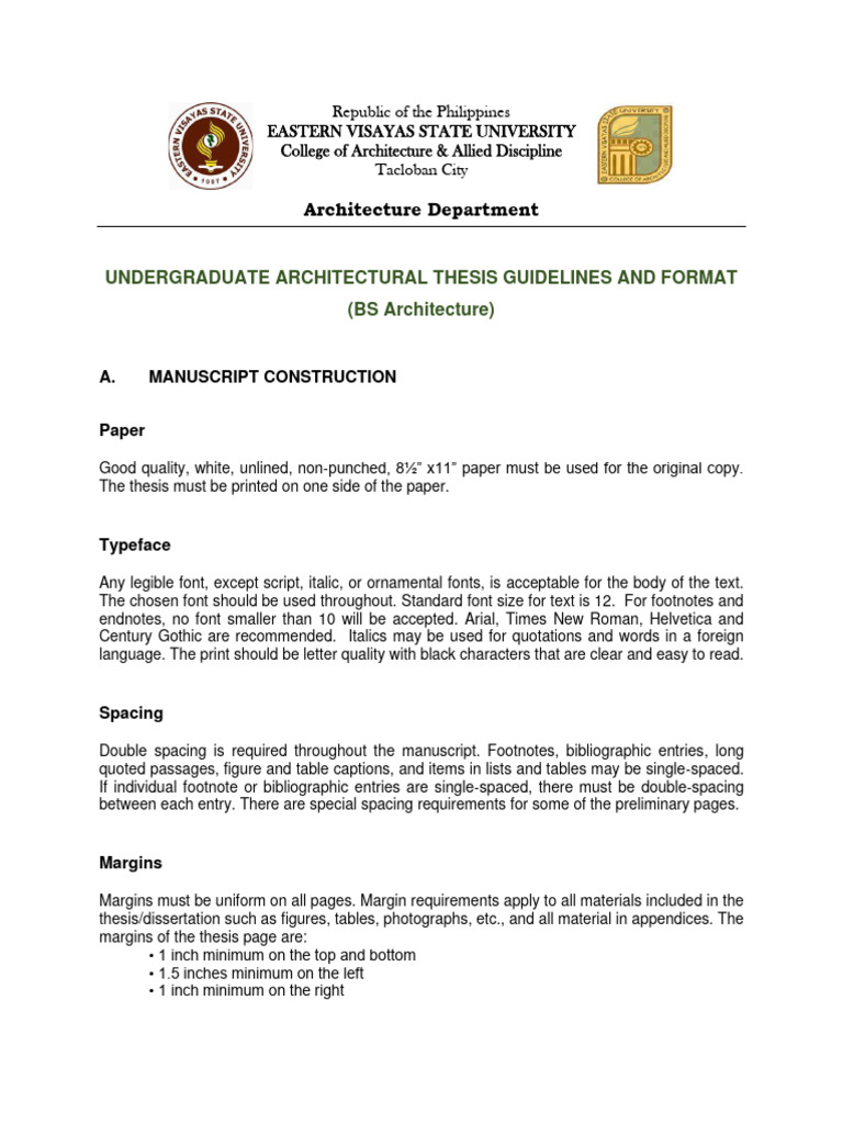 Montano - 2024 THESIS GUIDELINES AND FORMAT 1 | PDF | Typefaces | Thesis