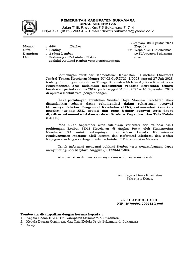 Surat Renbut | PDF | Kesehatan Holistik | Teknologi & Rekayasa