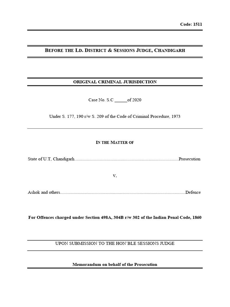 Moot 1 Sem 10 | PDF | Marriage | Prosecutor