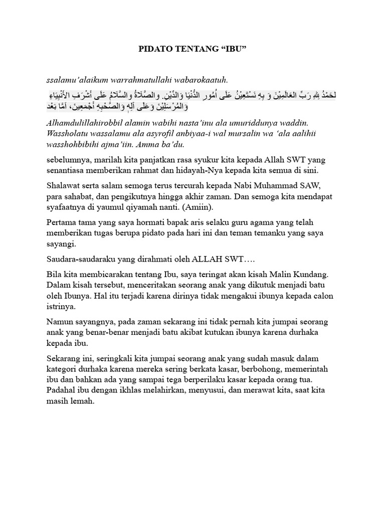 Pidato Ibu | PDF
