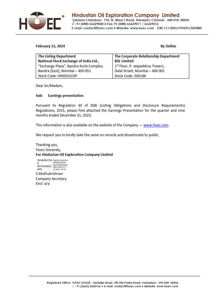 Hindustan Oil Exploration Company Limited | PDF | Expense | Equity ...