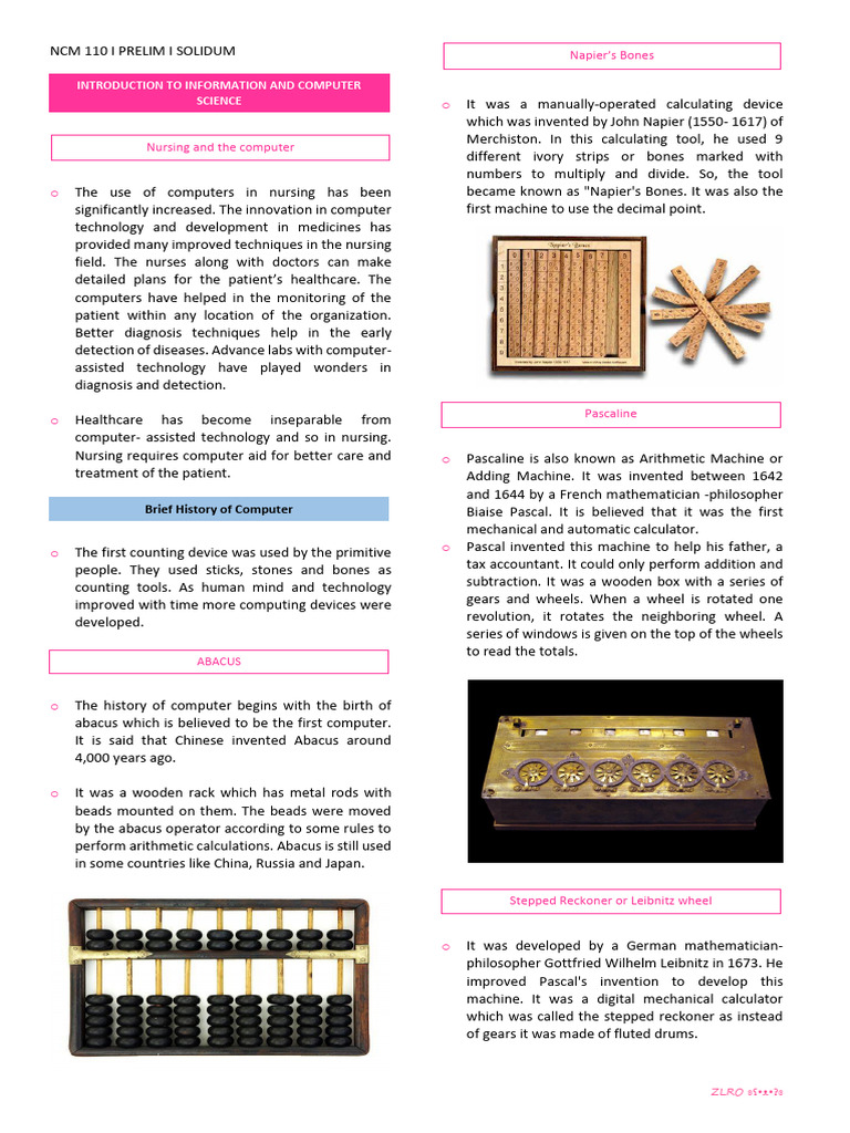 NCM 110 I Prelim I Solidum I Complete | PDF | Input/Output | Central Processing Unit