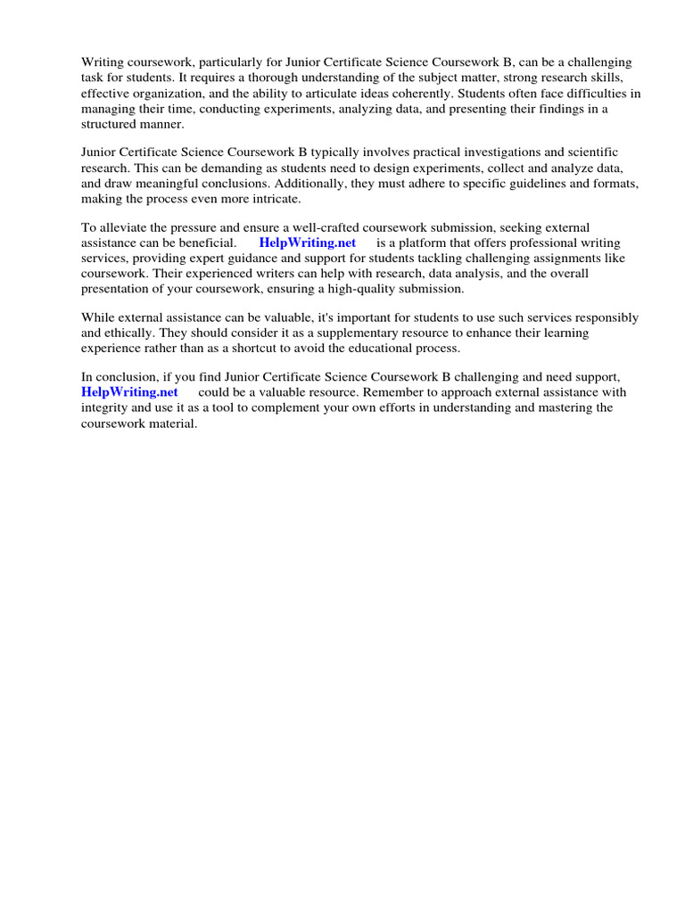 Junior Certificate Science Coursework B | Download Free PDF | Science | Facebook