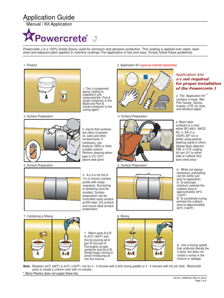 Powercrete-J Manual Application Guide | PDF | Epoxy | Plastic