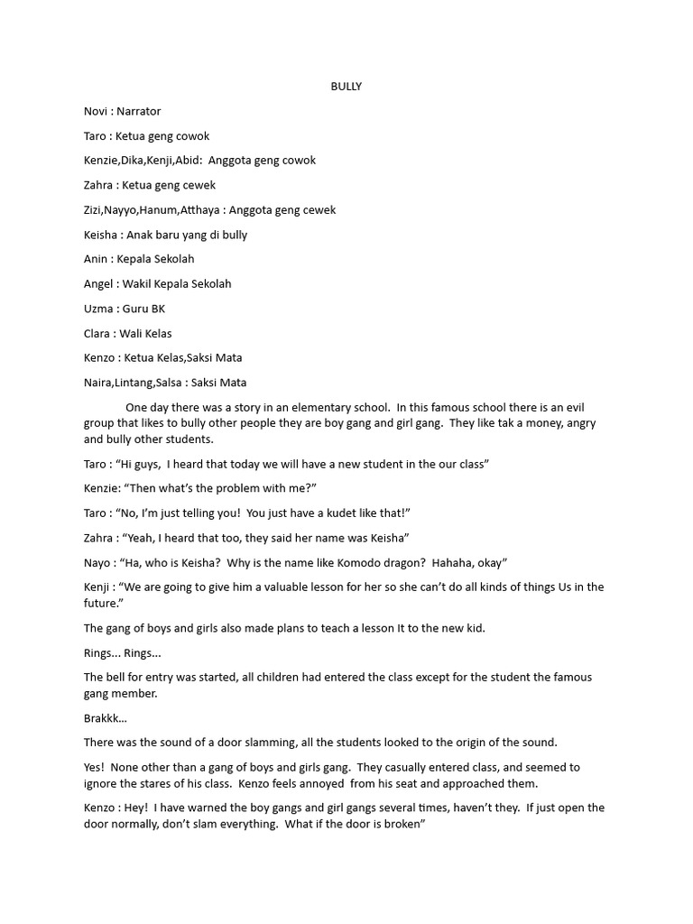 Naskah Drama Bully | PDF