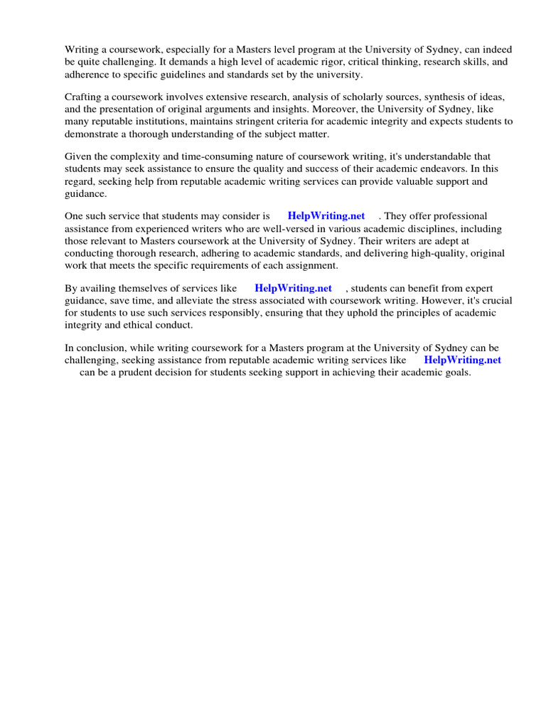 University of Sydney Masters Coursework | PDF | Postgraduate Education ...