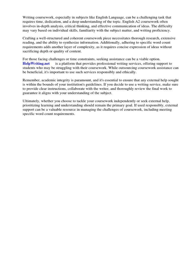 English Language A2 Coursework Word Count | PDF | Phonics | Curriculum