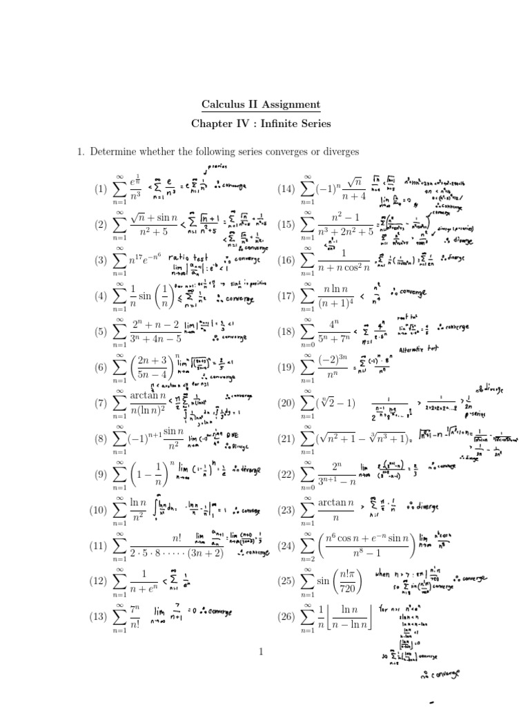 Assignment Calculus II - Chapter IV Kasey | PDF | Sequence | Series (Mathematics)
