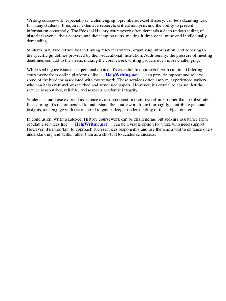 Edexcel History Coursework Help | PDF | Facebook | Linked In