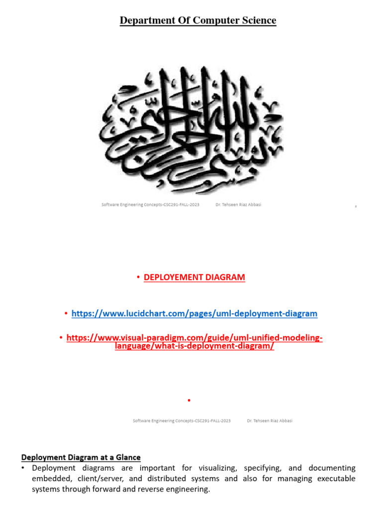SEC FALL 2023 Lecture#9.2 UML Component Deployment Diagram | Download Free PDF | Component Based ...