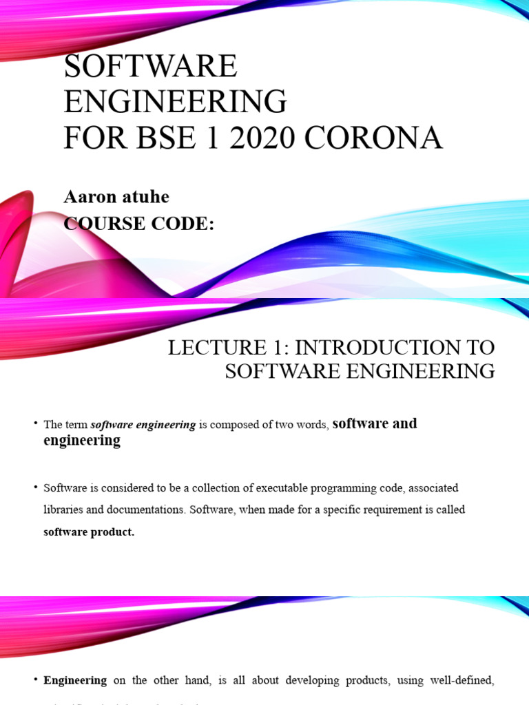 Software Engineering 1 | PDF | Software Development Process | Software