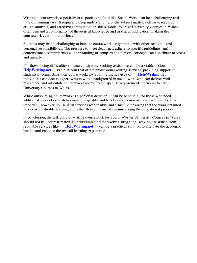 Social Worker University Courses Wales | PDF