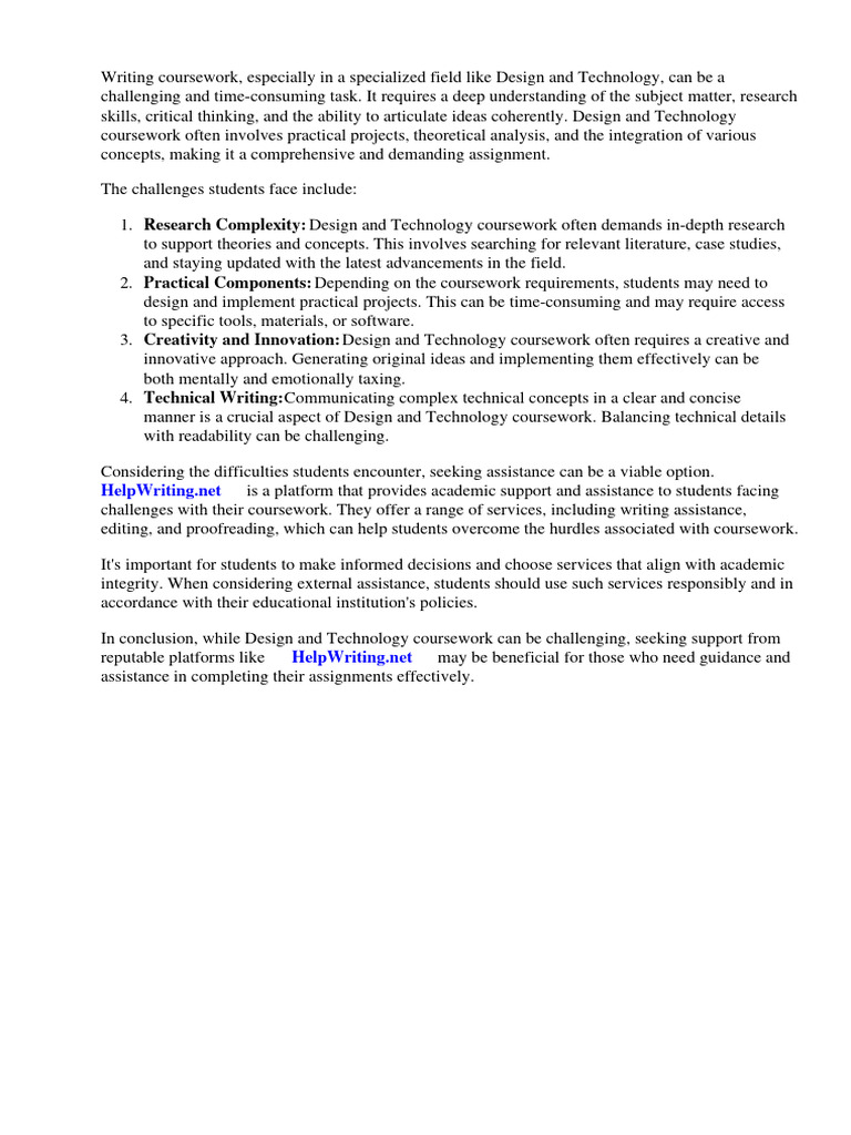 Design and Technology Coursework Examples | PDF | Brand Management ...