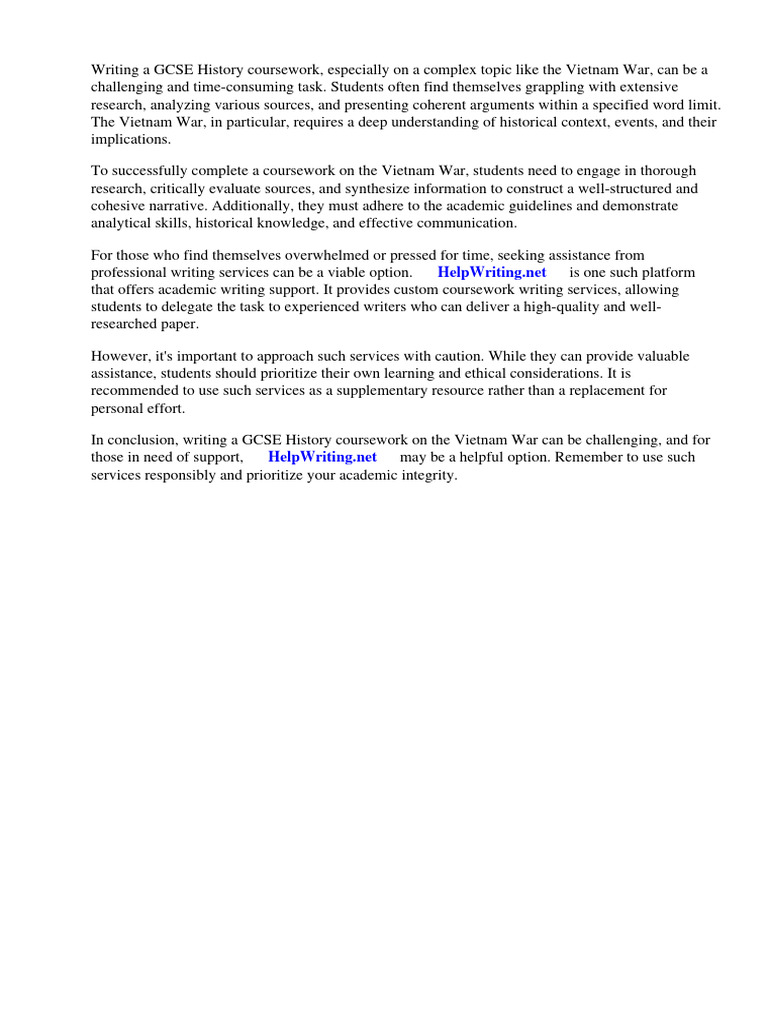 Gcse History Coursework Vietnam War | PDF | Vietnam | Ngo Dinh Diem