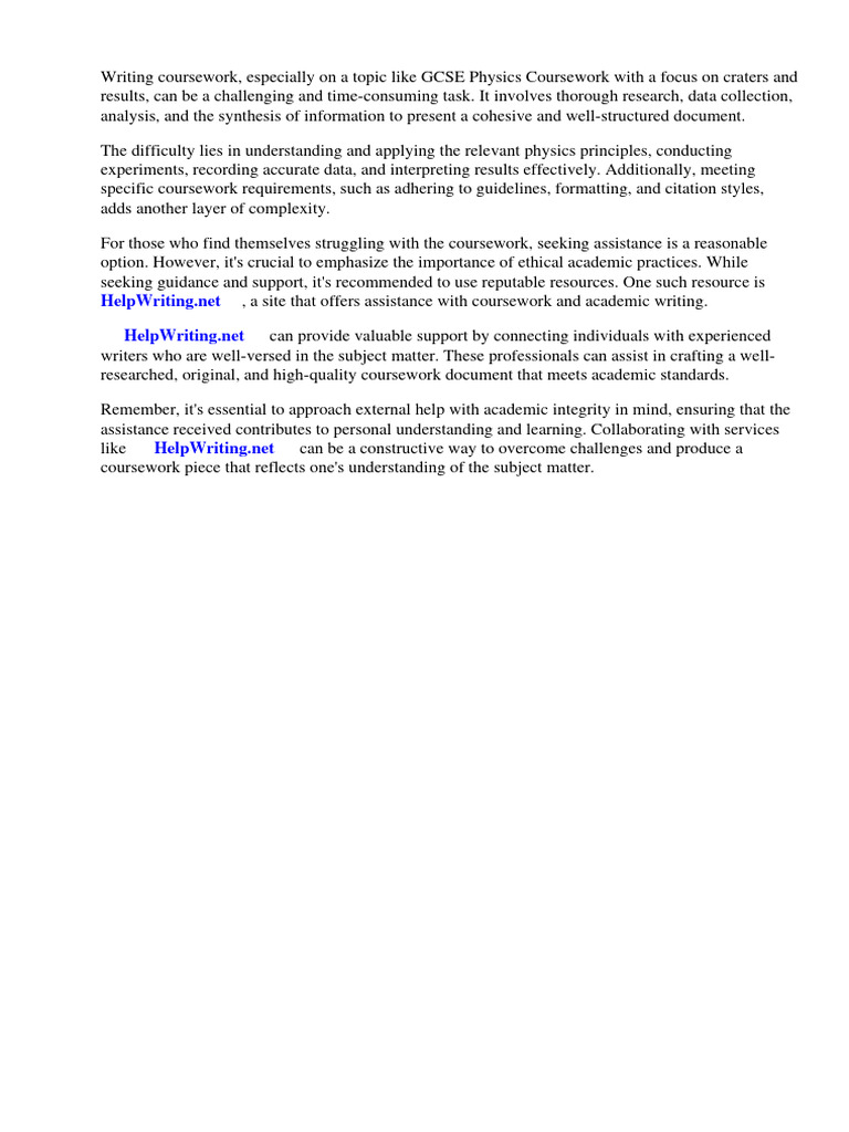 Gcse Physics Coursework Craters Results | PDF | Impact Crater | Force