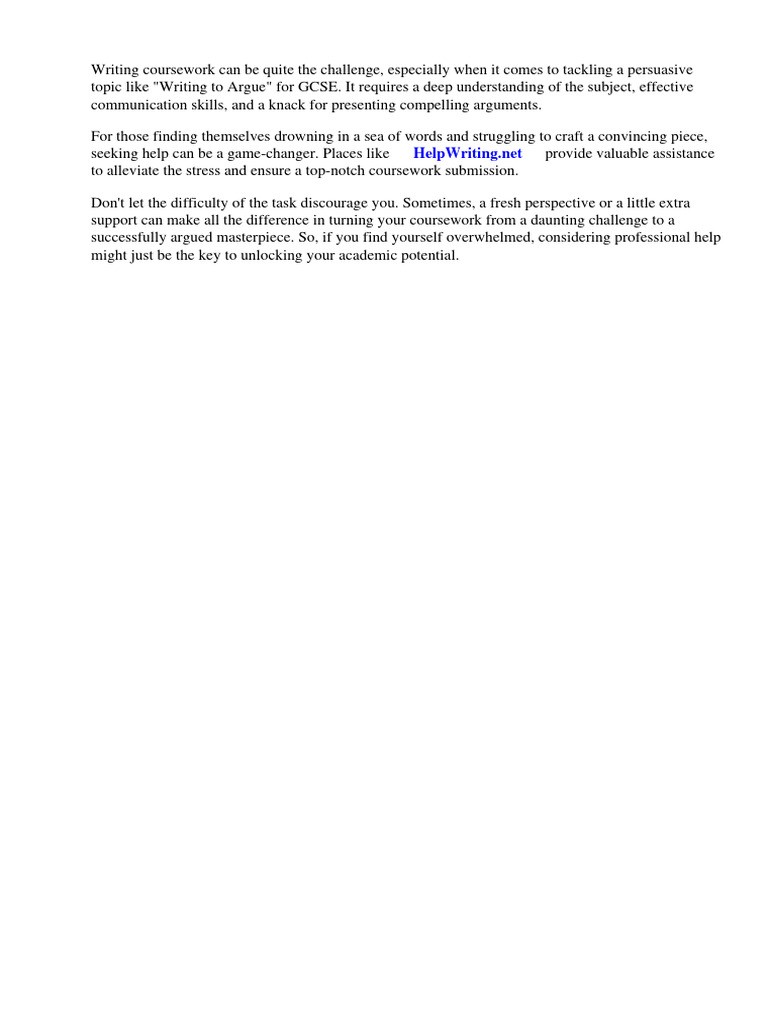 Writing To Argue Gcse Coursework | PDF | Rhetoric | Cognition