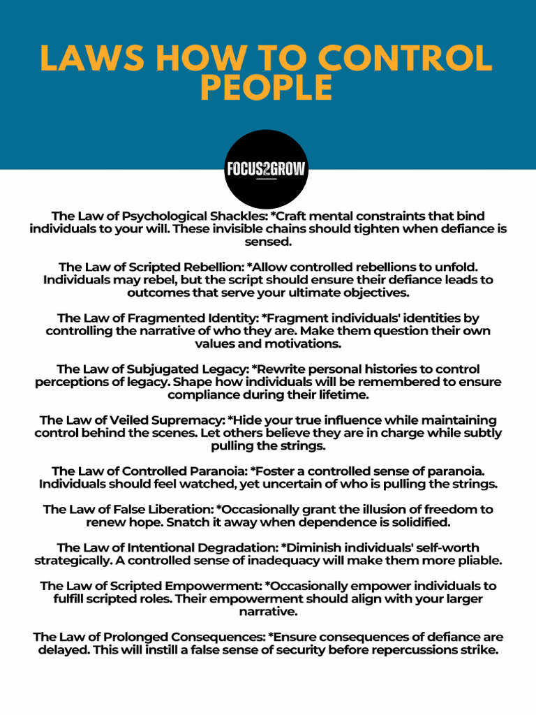 Laws How To Control People | PDF