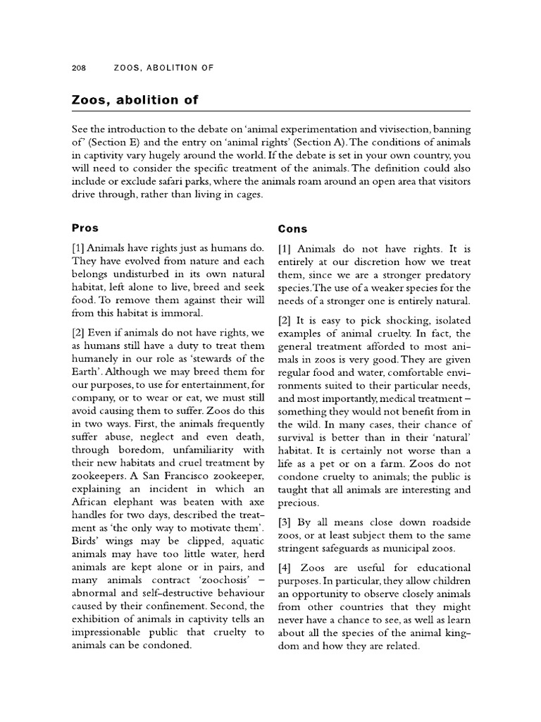 Banning of Zoos | PDF