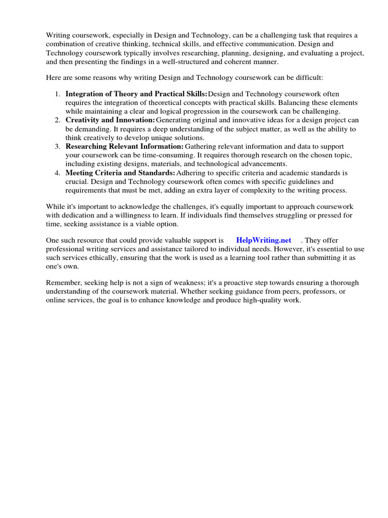 Design and Technology Coursework Ideas | PDF | Creativity | Theory